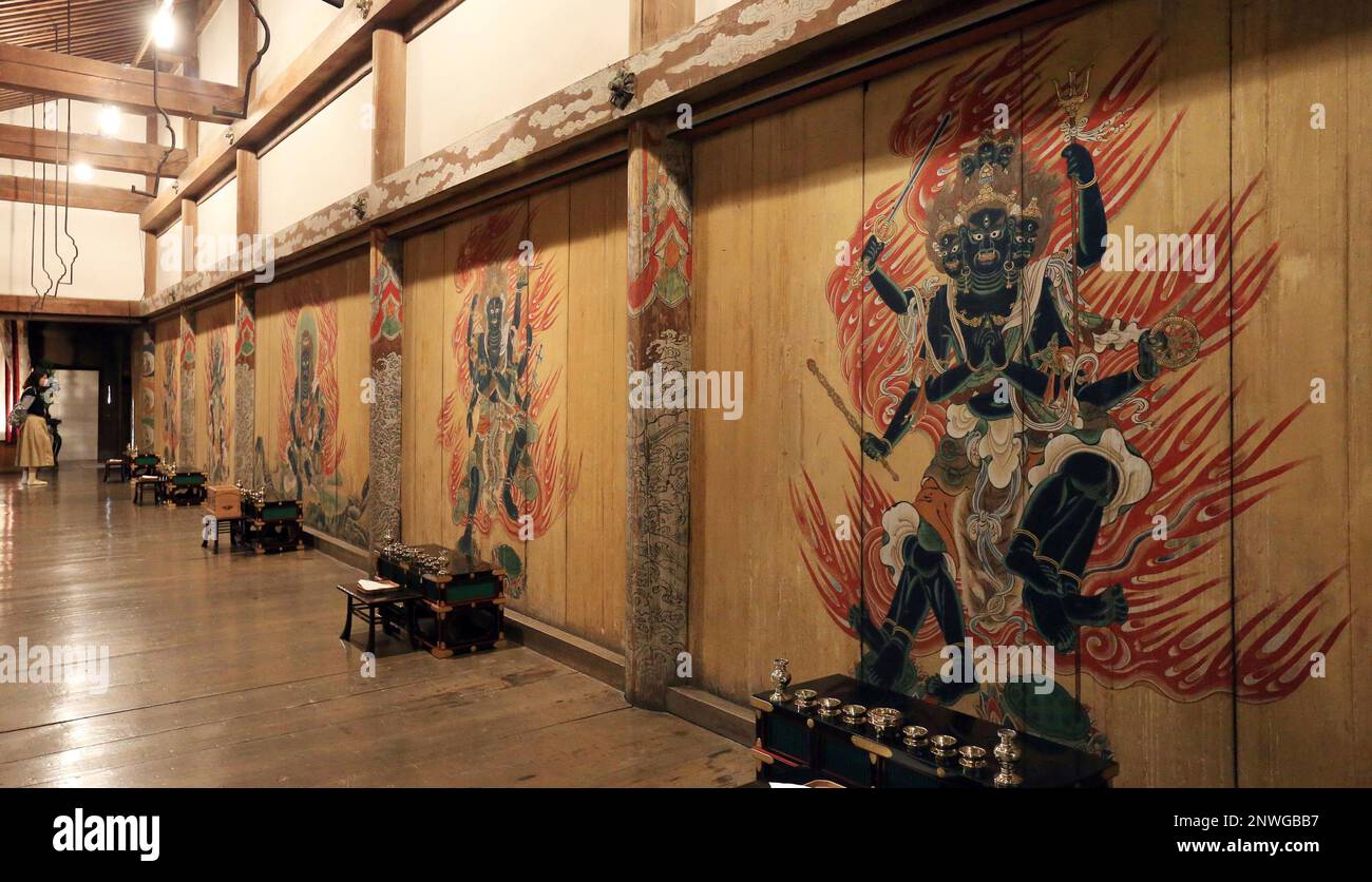 Mural painting of Godai Myoo, Five Great Wisdom Kings, which was drawn ...
