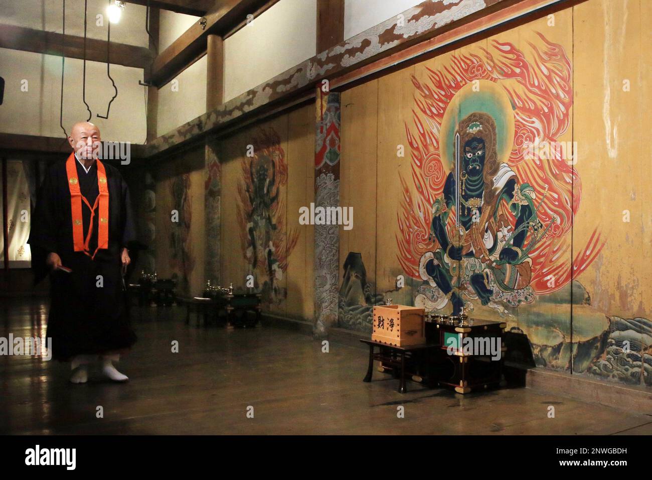 Mural painting of Godai Myoo, Five Great Wisdom Kings, which was drawn ...