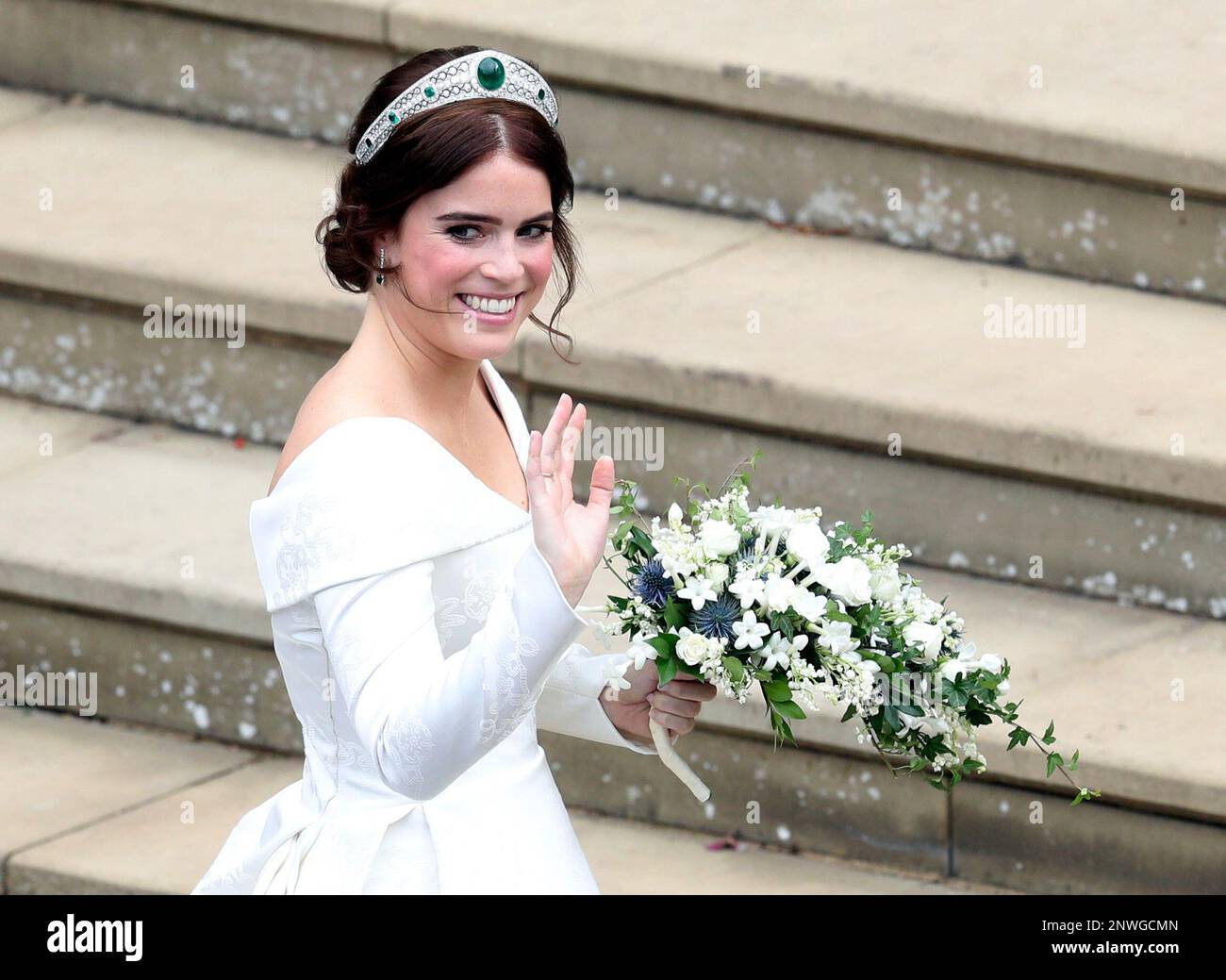 Princess Eugenie arrives for her wedding to Jack Brooksbank at St ...