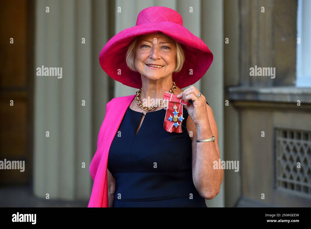 Kate Adie displays her Commander of the Order of the British Empire ...