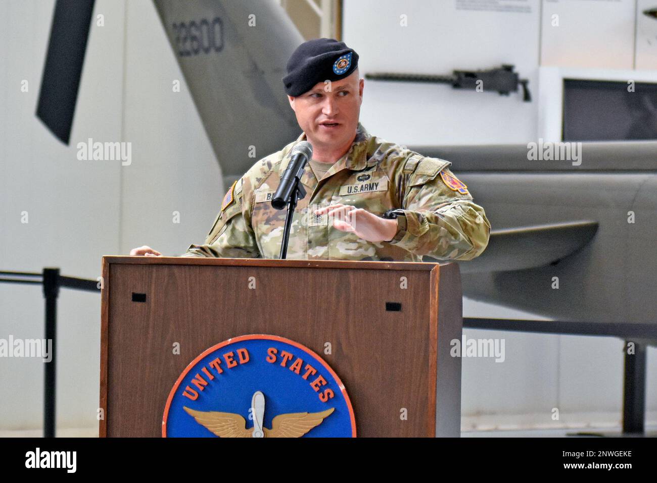 Command Sgt. Maj. Caleb T. Baugh, dual-hatted as the Air Traffic ...