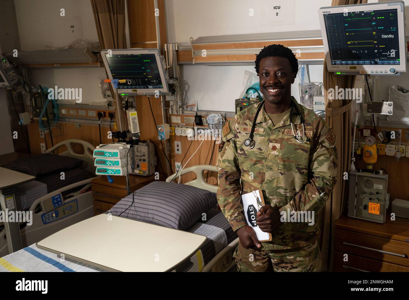 U.S. Air Force Maj. Jermetrius Williams, element leader of the 379th Expeditionary Medical Group ...