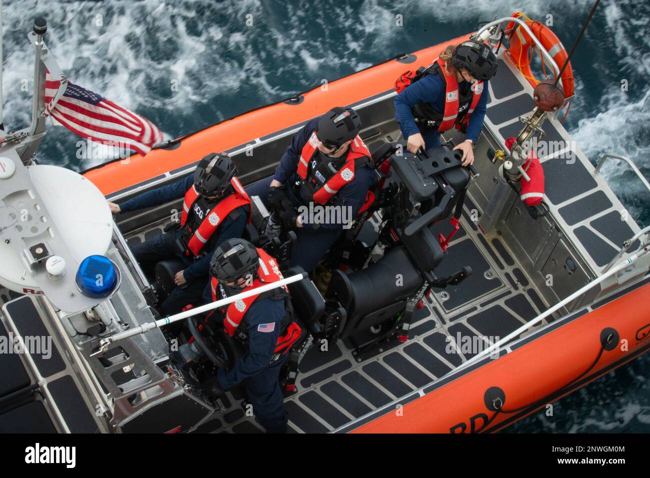USCGC Stone’s (WMSL 758) crew operates the cutter’s 26-foot over the ...