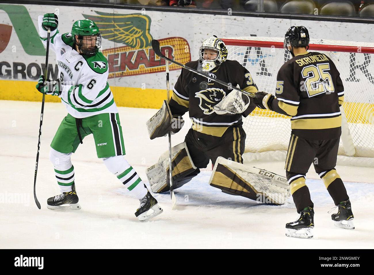 October 6, 2018 North Dakota Fighting Hawks defenseman Colton Poolman ...