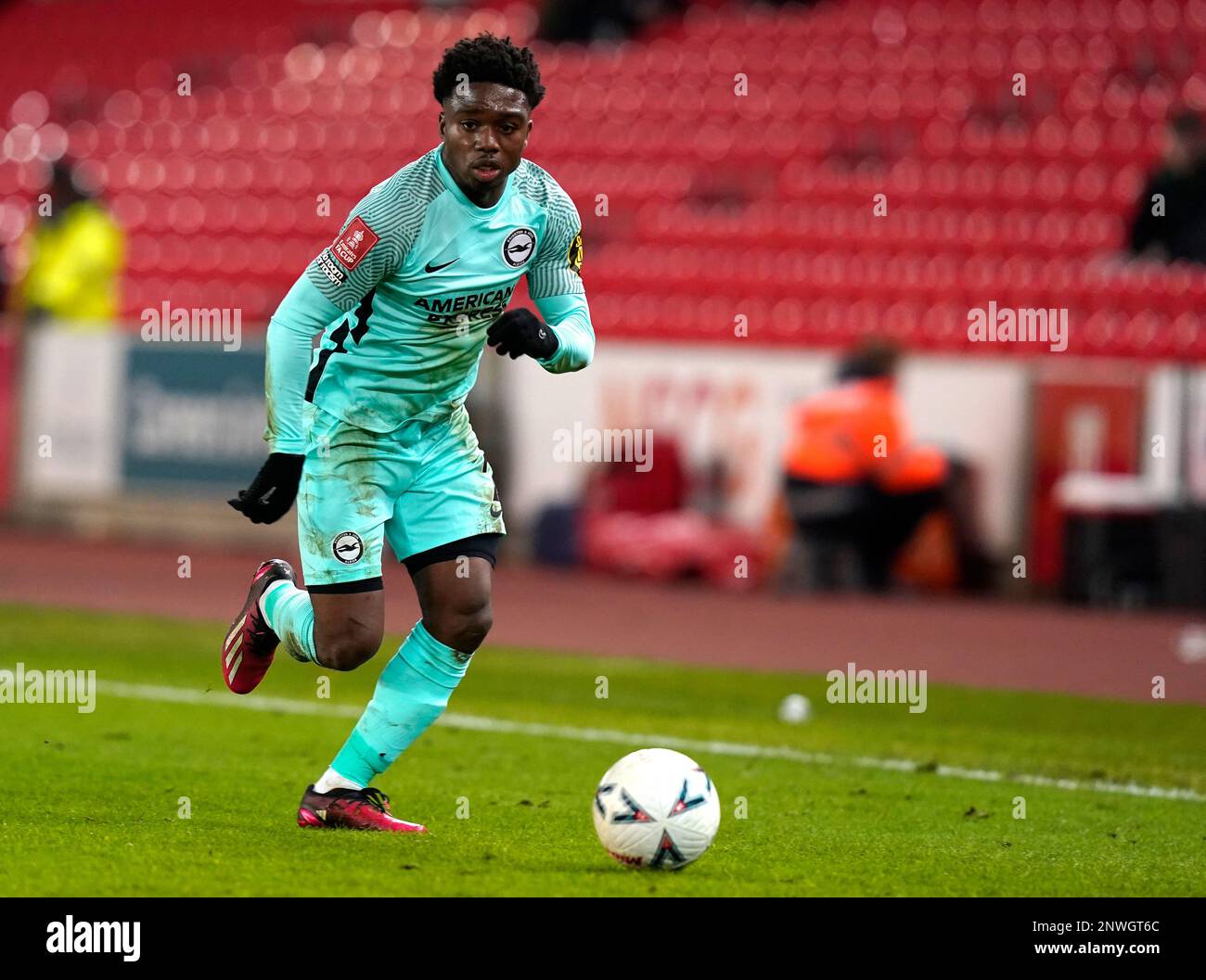 Stoke, England, 28th February 2023. Tariq Lamptey of Brighton during ...