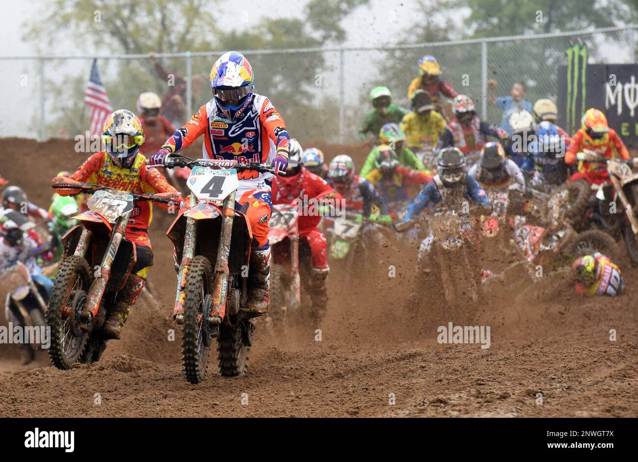 Jeffrey Herlings, of the Netherlands, leads the pack after the first ...