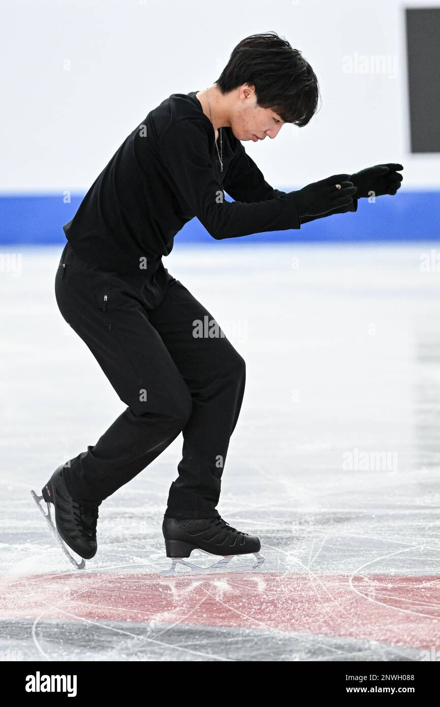 Kao MIURA (JPN), during Men Practice, at the ISU World Junior Figure ...