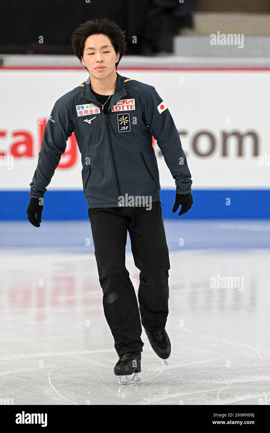 Kao MIURA (JPN), during Men Practice, at the ISU World Junior Figure ...
