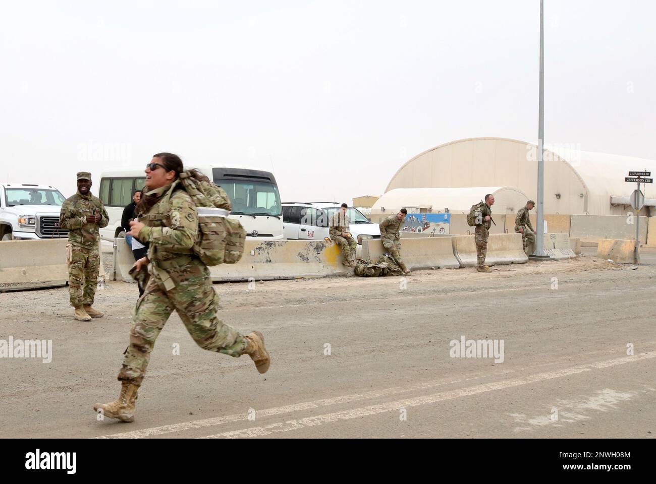 A U.S. Soldier crosses the finish line during the Danish Contingent ...