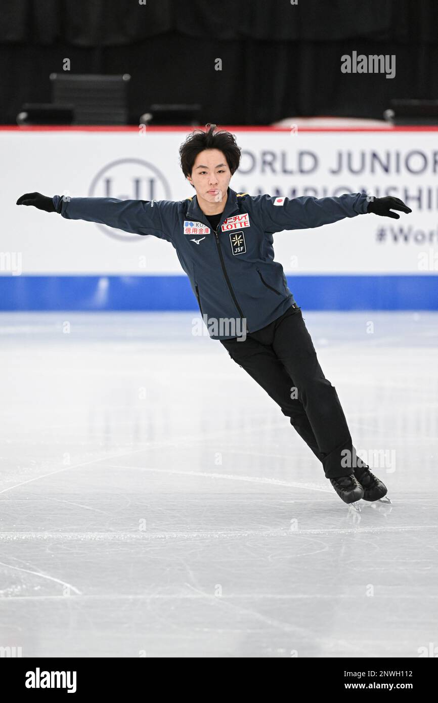 Kao MIURA (JPN), during Men Practice, at the ISU World Junior Figure ...