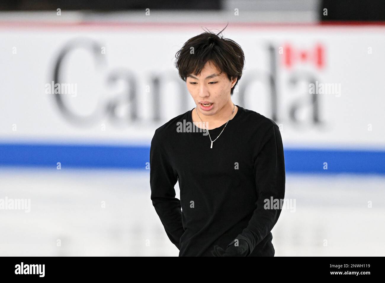 Kao MIURA (JPN), during Men Practice, at the ISU World Junior Figure ...