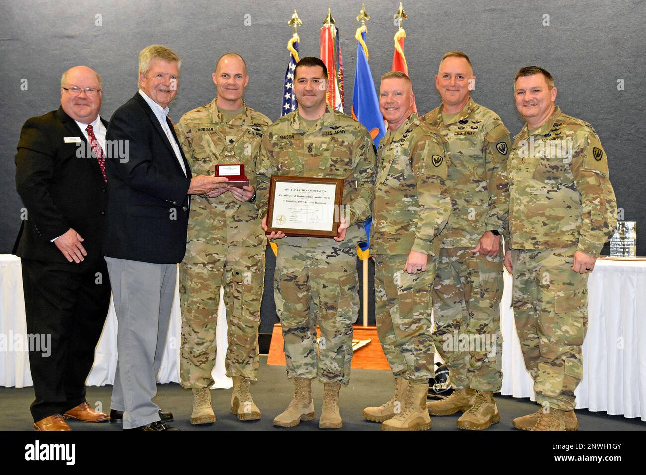 Lt. Col. Mark Jordan and Sgt. Maj. John Maison receive the 2022 Air ...