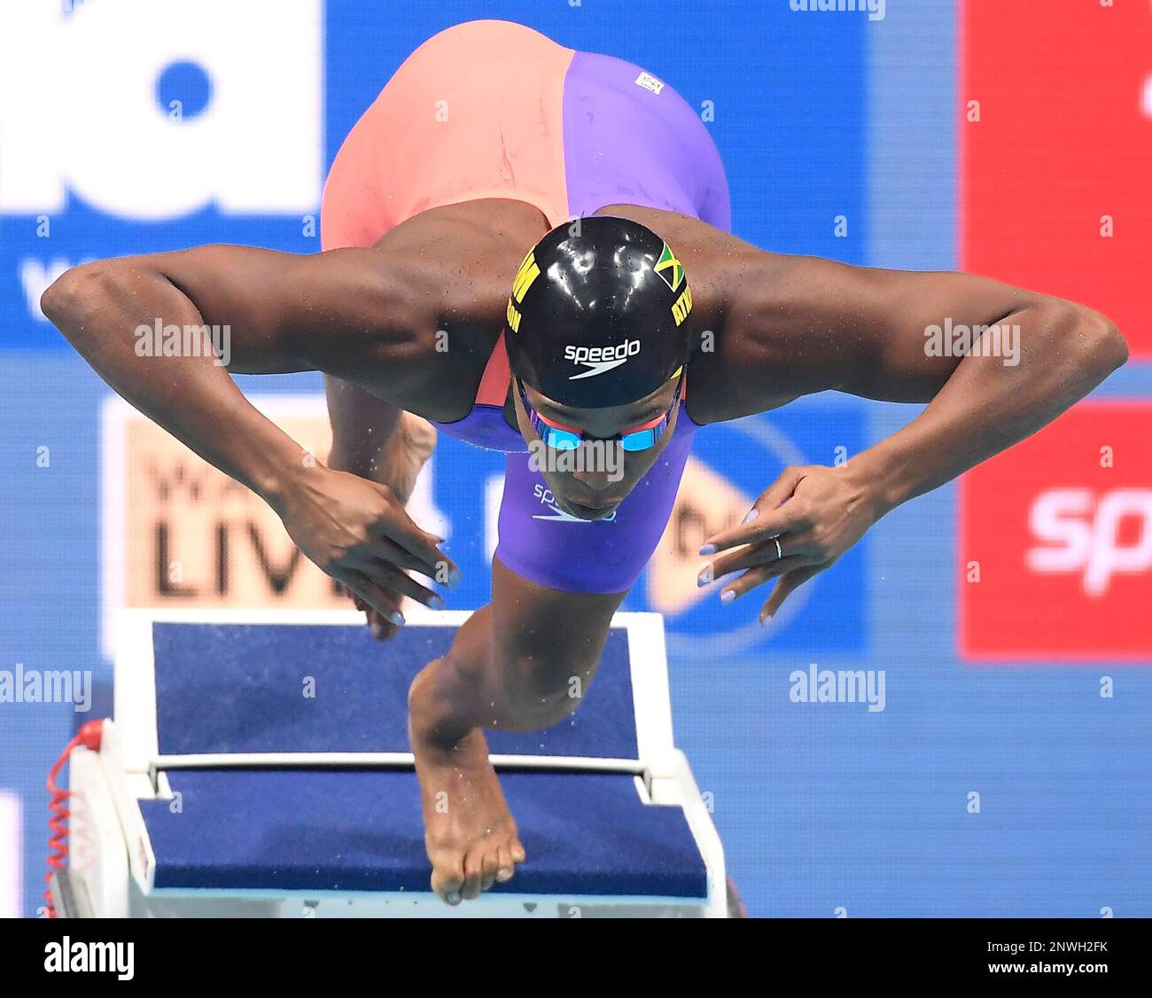 Alia Atkinson of Jamaica on her way to win the women's 50-meter ...