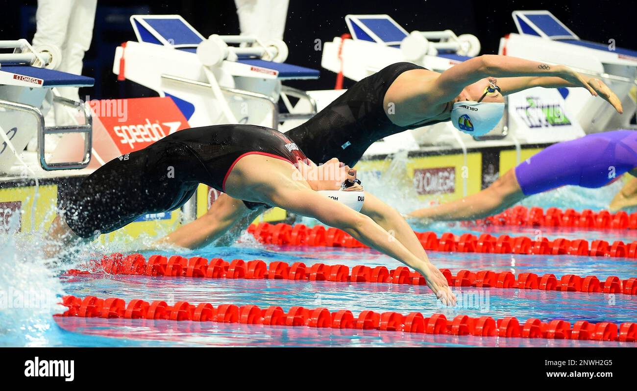 Katinka Hosszu of Hungary, left, on her way to achieve third place next ...