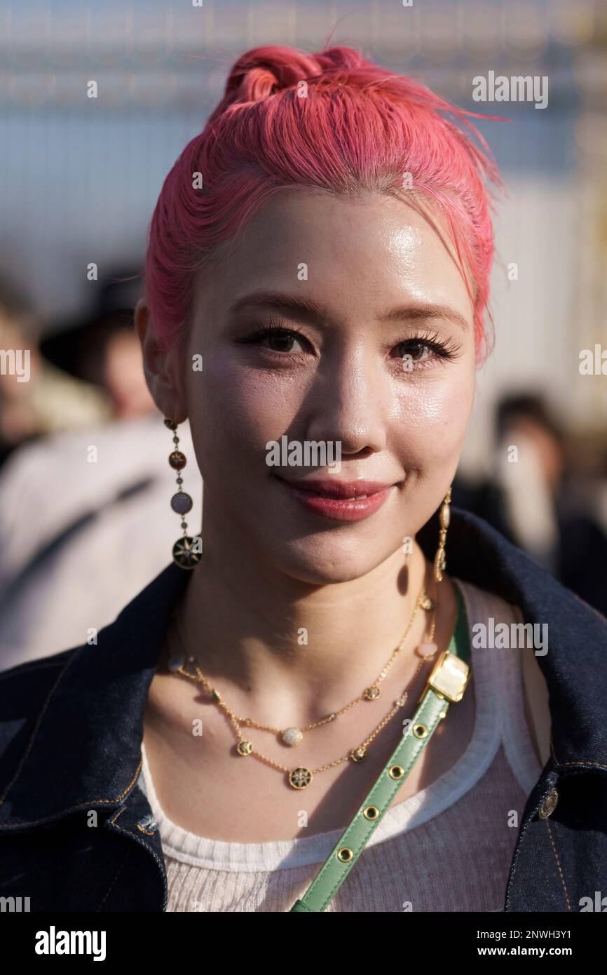 Riisa Naka poses for photographers upon arrival at the Christian Dior ...