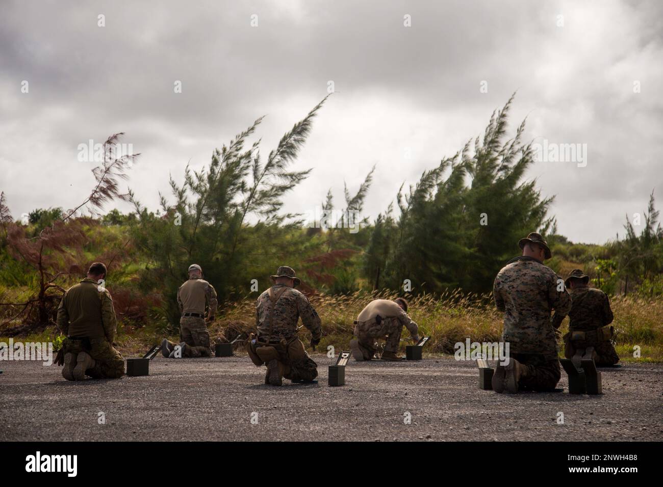 Explosive ordnance disposal (EOD) technicians from the U.S. and allied ...