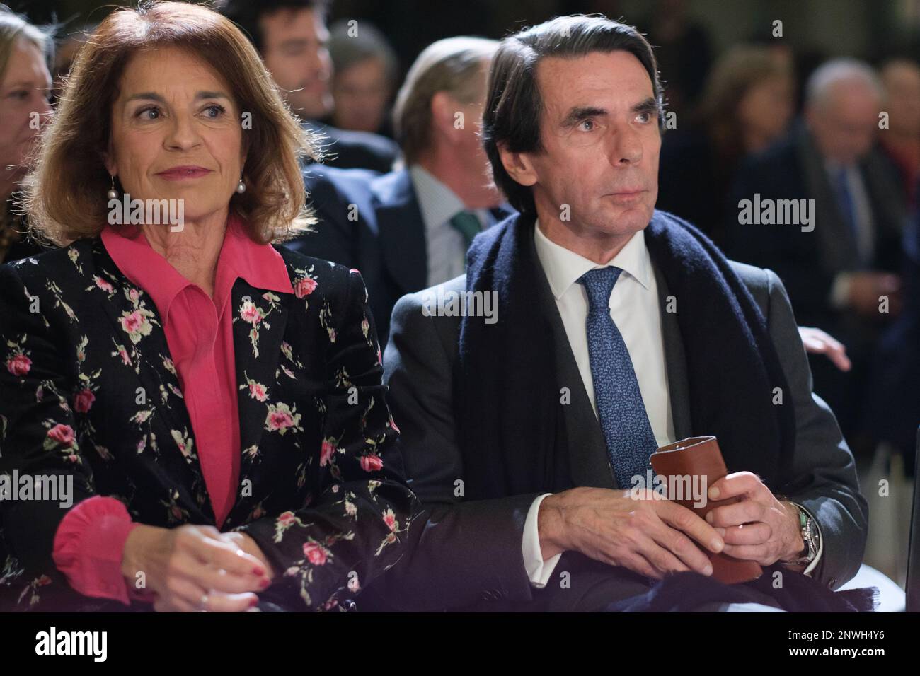 Madrid, Spain. 28th Feb, 2023. Ana Botella and Jose María Aznar attend ...