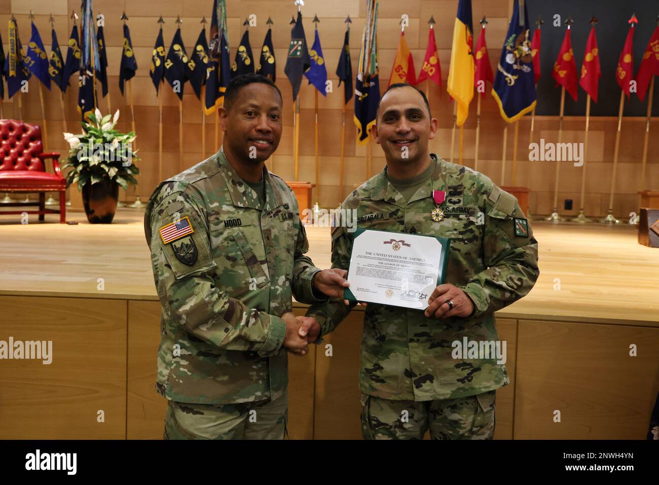 Brig. Gen. Daryl O. Hood (left), the commanding general of the 20th Chemical, Biological ...