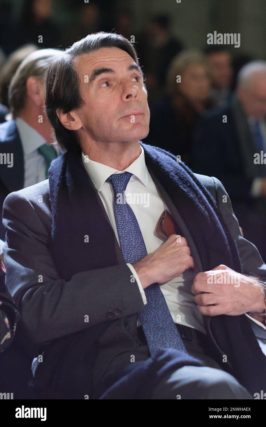 Madrid, Spain. 28th Feb, 2023. Jose María Aznar attends the opening of ...