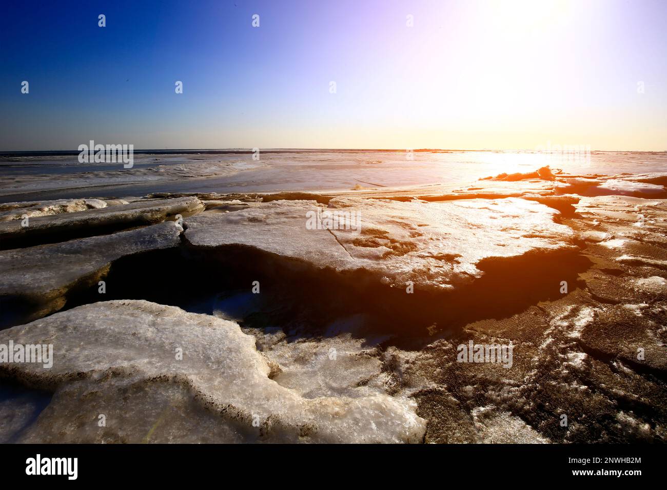 The winter sea ice Stock Photo - Alamy