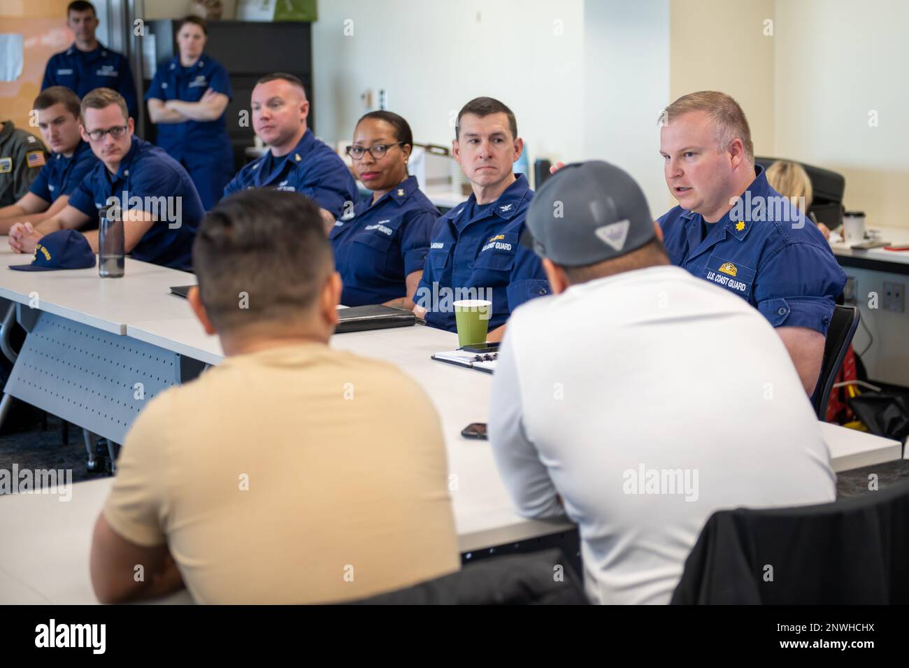 Lt. Cmdr. Kevin Keefe, a search and rescue mission coordinator at Coast ...