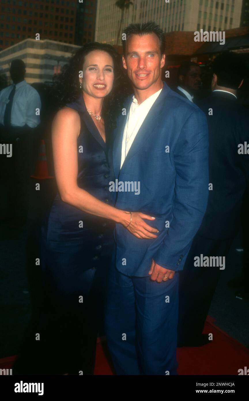 Los Angeles, California, USA 10th July 1996 Actress Andie MacDowell and ...