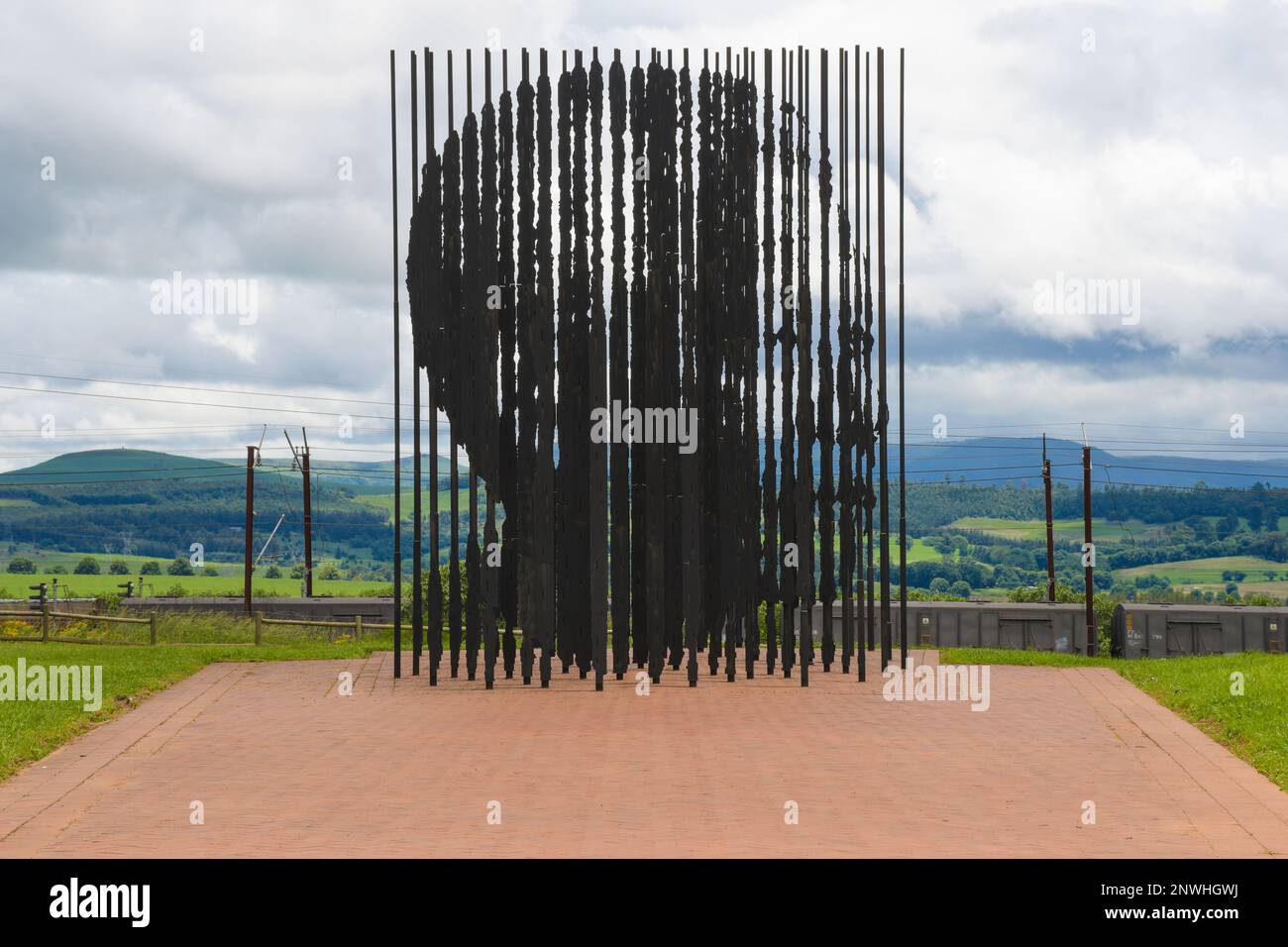 Nelson Mandela capture site , steel statue in Howick midlands KwaZulu ...