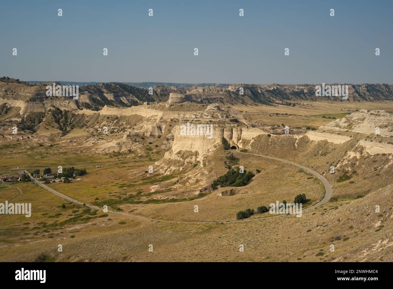 View from top of Scotts Bluff National Monument, Nebraska, overlooking ...