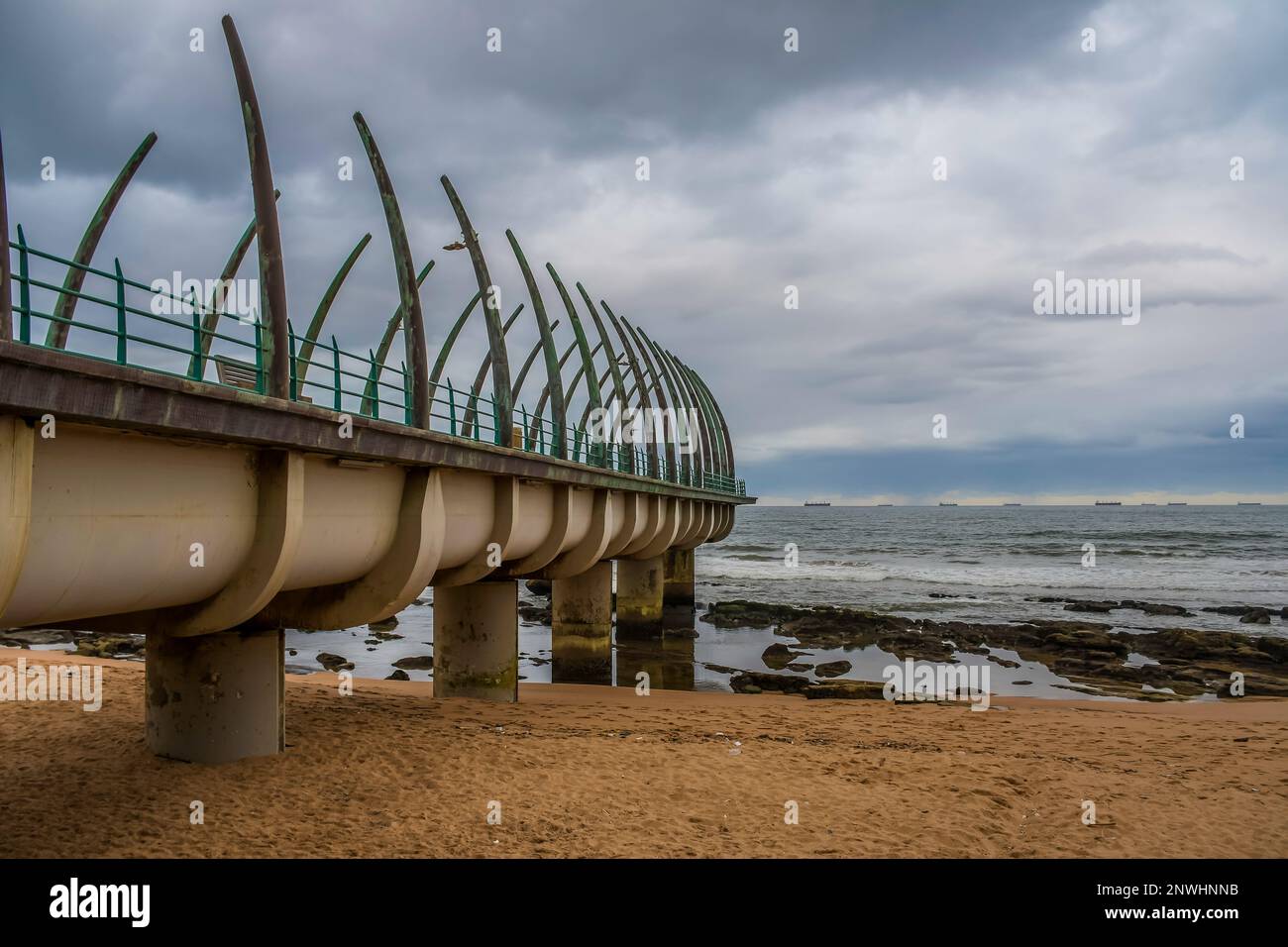Umhlanga whalebone pier seascape in Umhlanga rocks Durban north Stock ...