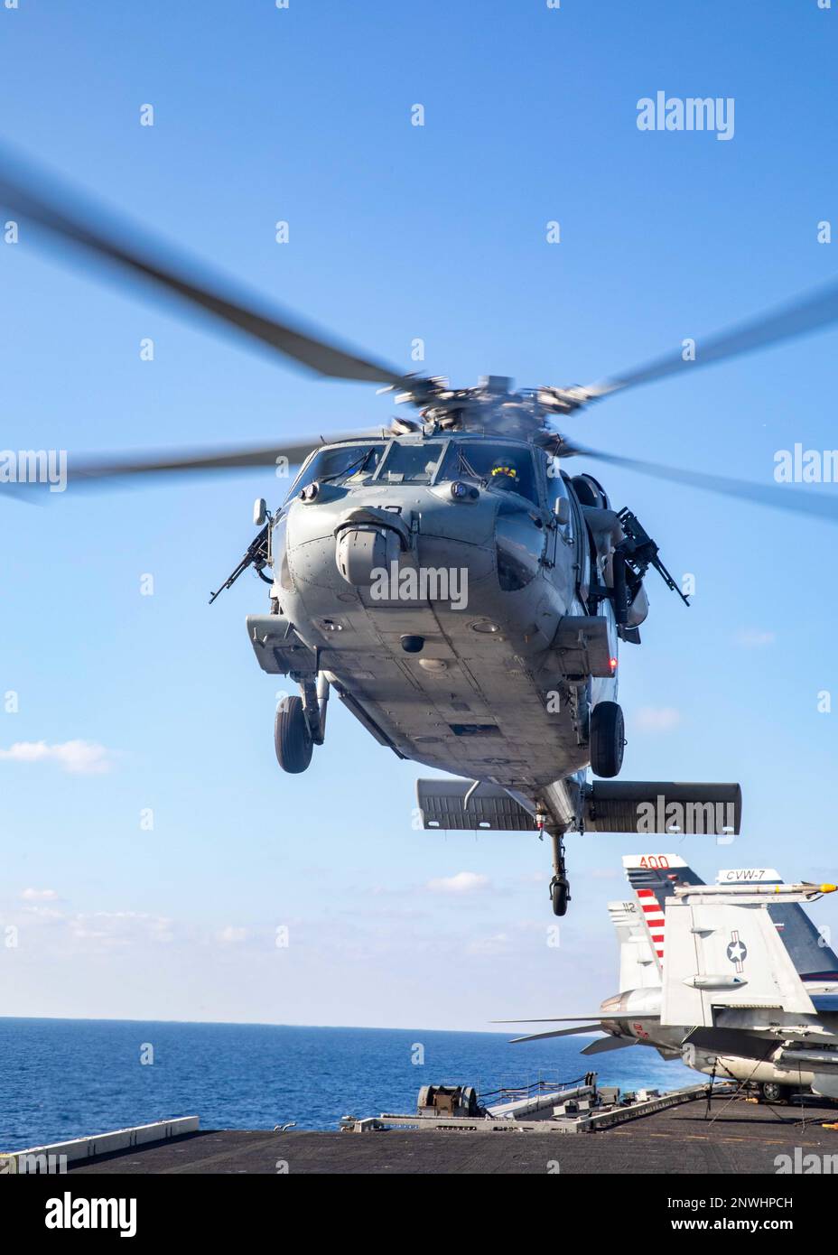230125-N-IX644-1101 MEDITERRANEAN SEA (Jan. 25, 2023) An MH-60S ...