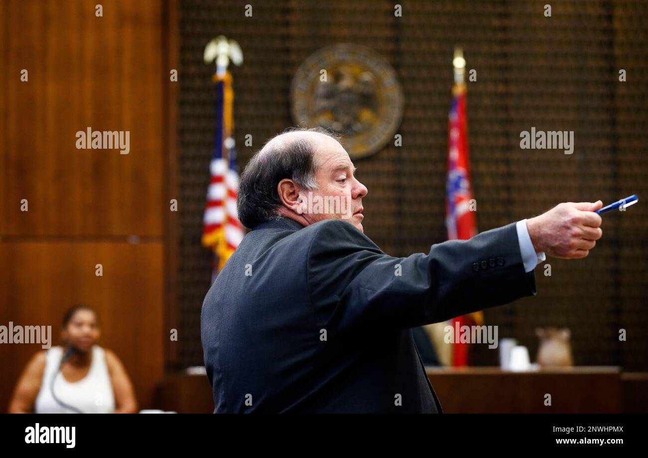 Lead prosecutor John Champion speaks during the retrial of Quinton ...