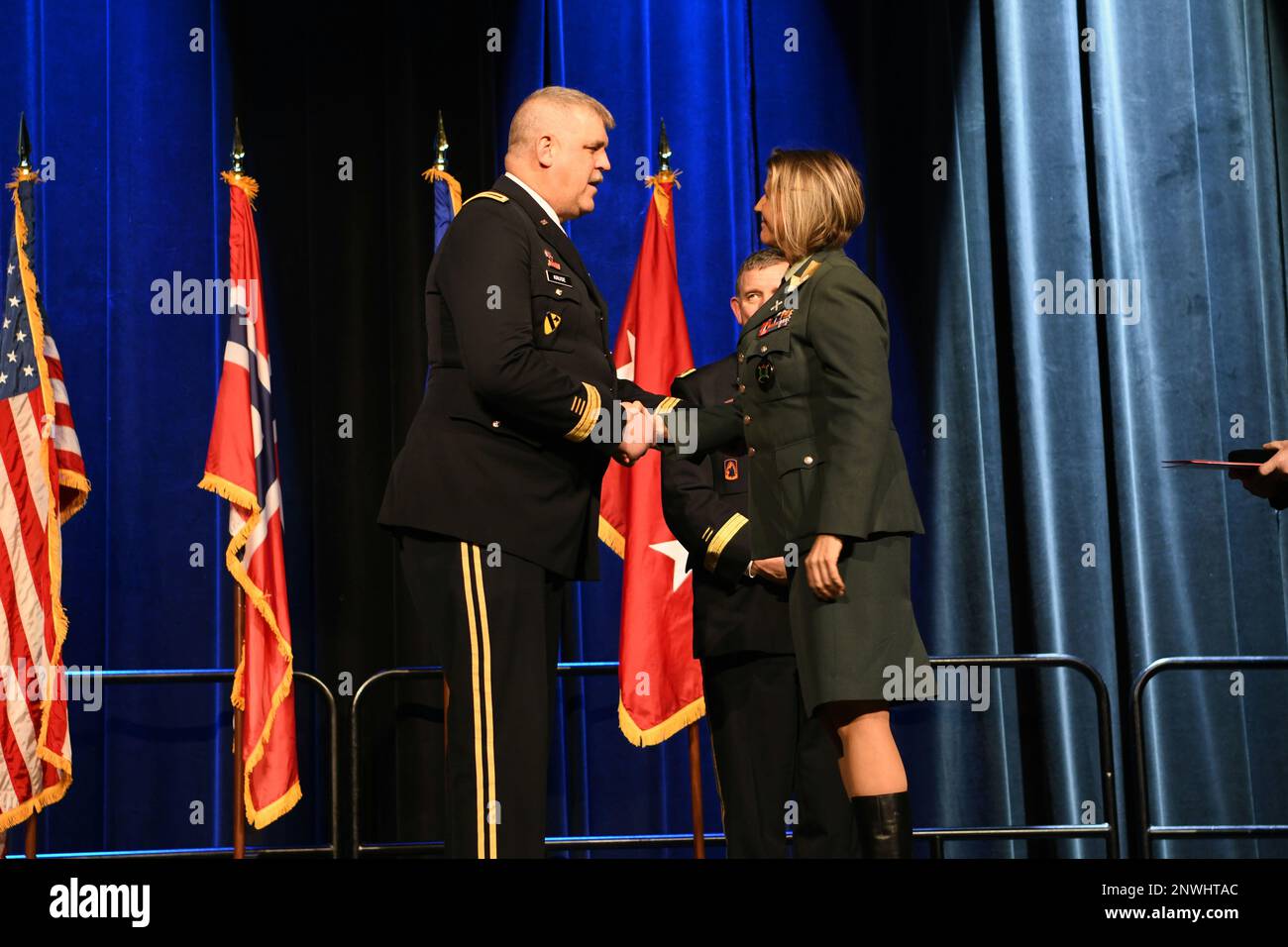 Chief of the Norwegian Home Guard, Maj. Gen. Elizabeth Michelsen presents Minnesota National ...
