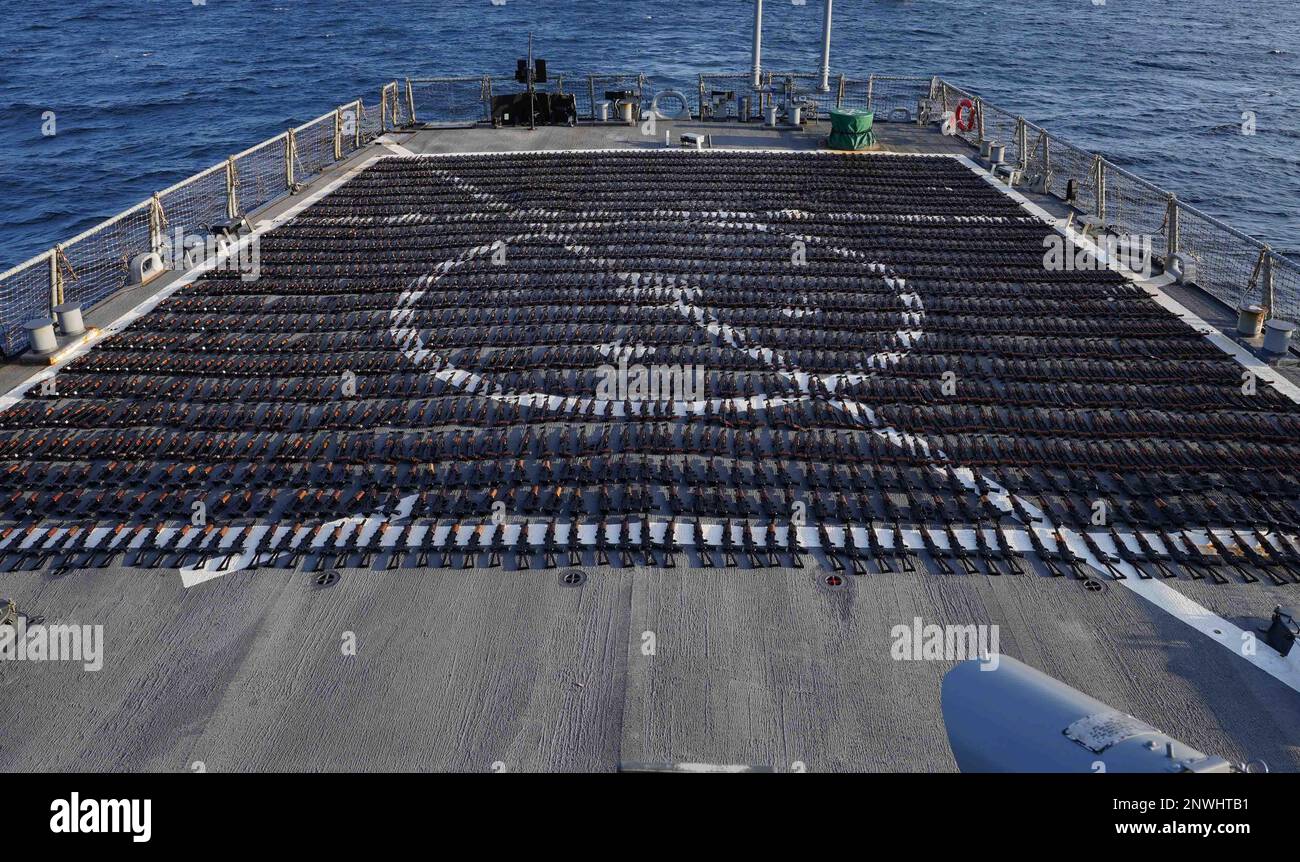 230107-N-NO146-1003 GULF OF OMAN (Jan. 7, 2023) Thousands of AK-47 ...