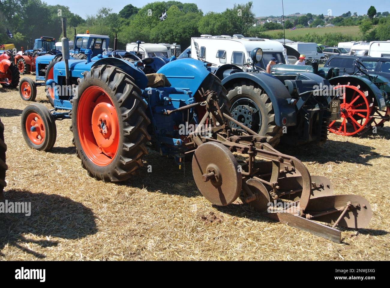 A 1956 Fordson Major EIA tractor parked on display at the Torbay Steam ...