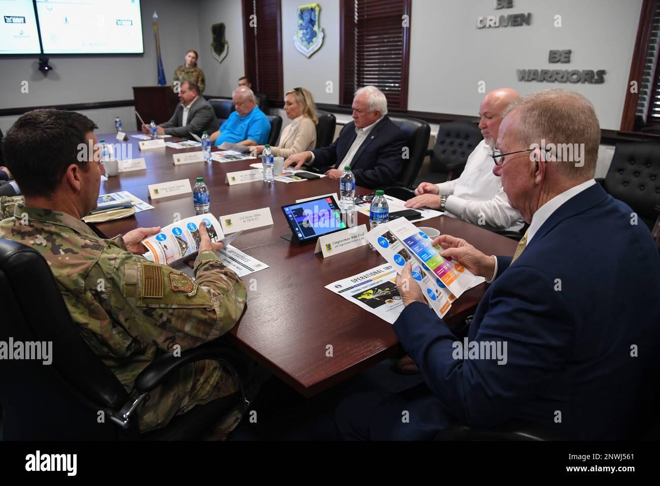 U.S. Air Force Col. Jason Allen, 81st Training Wing commander, delivers ...