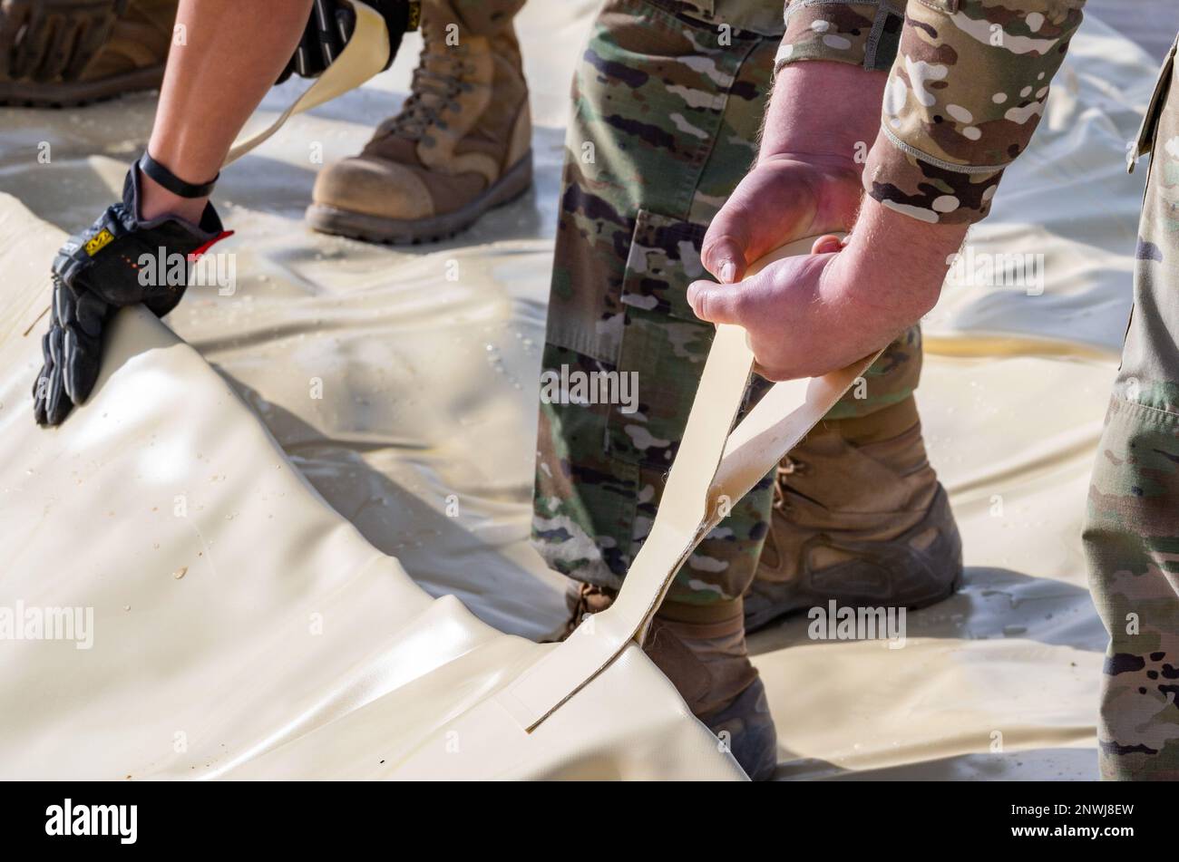 U.S. Air Force Airmen assigned to the 378th Expeditionary Logistics ...