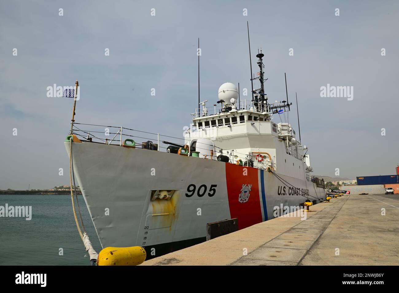 USCGC Spencer (WMEC 905) moored in Praia, Cabo Verde Jan. 2, 2023 ...