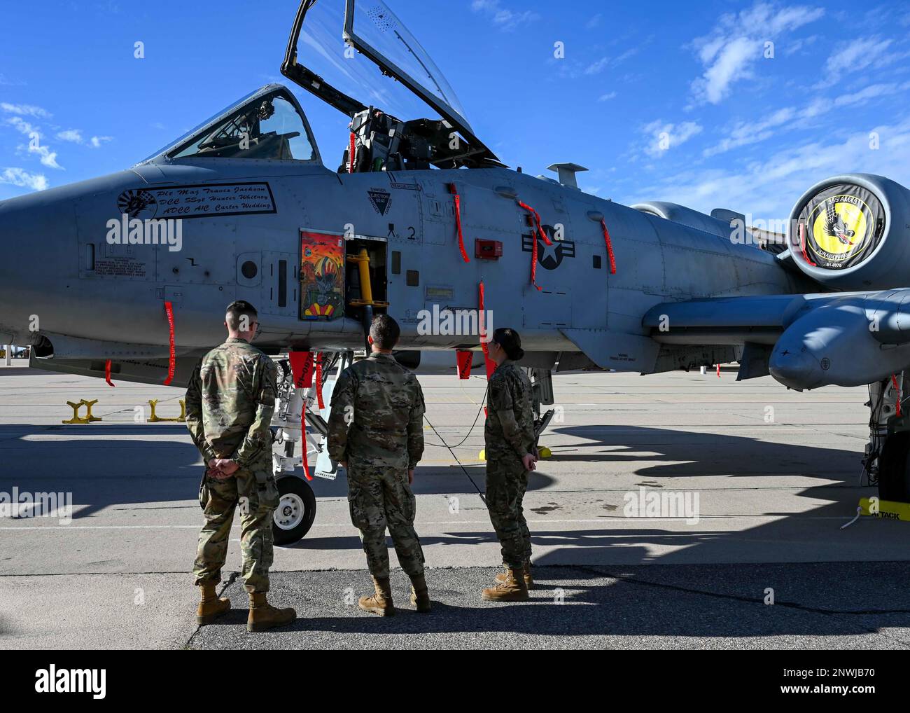 U.S. Air Force Airmen from the 357th Fighter Generation and Col. Scott ...