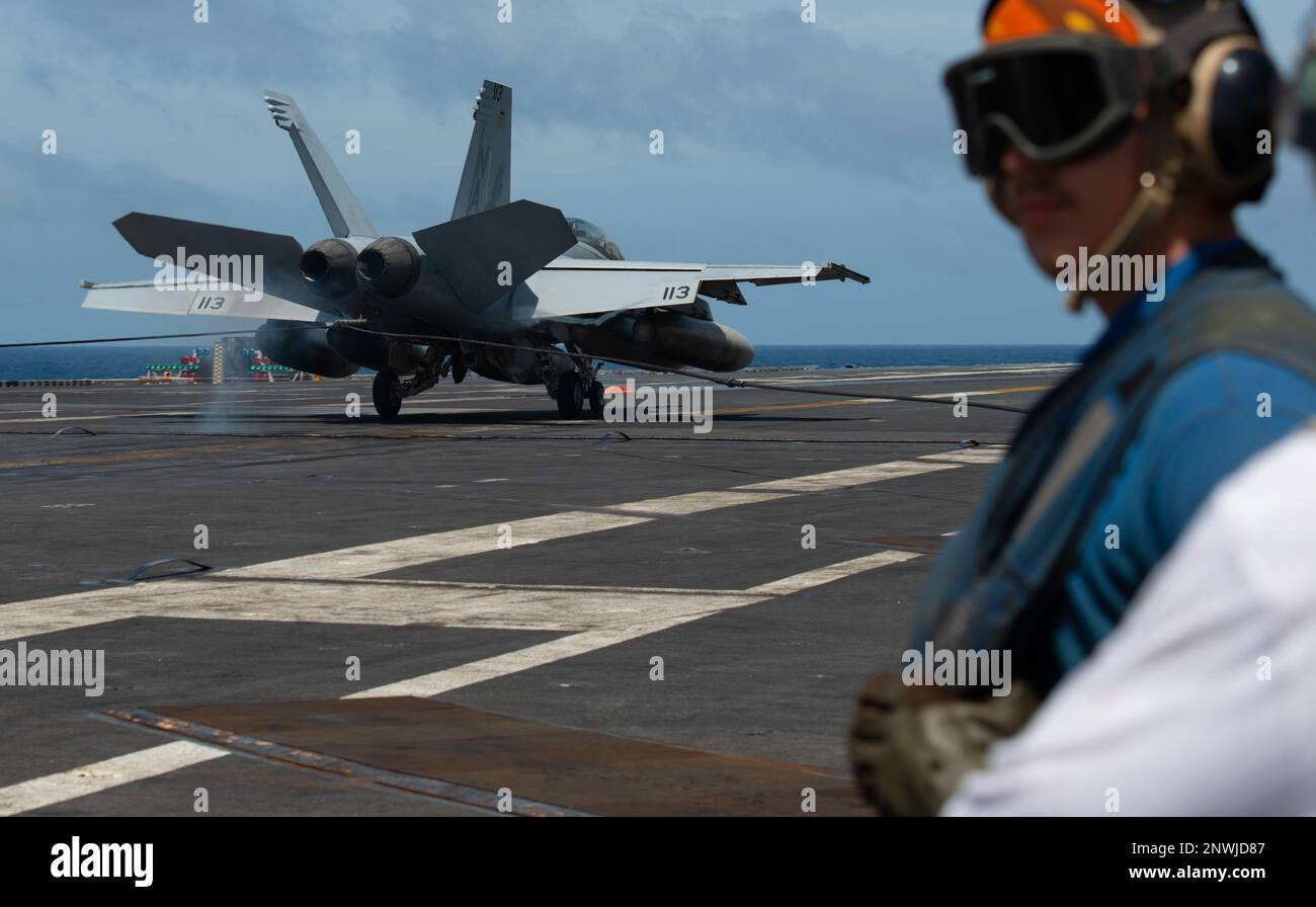 230217-N-WM182-1074 SOUTH CHINA SEA (Feb. 17, 2023) An F/A-18F Super ...