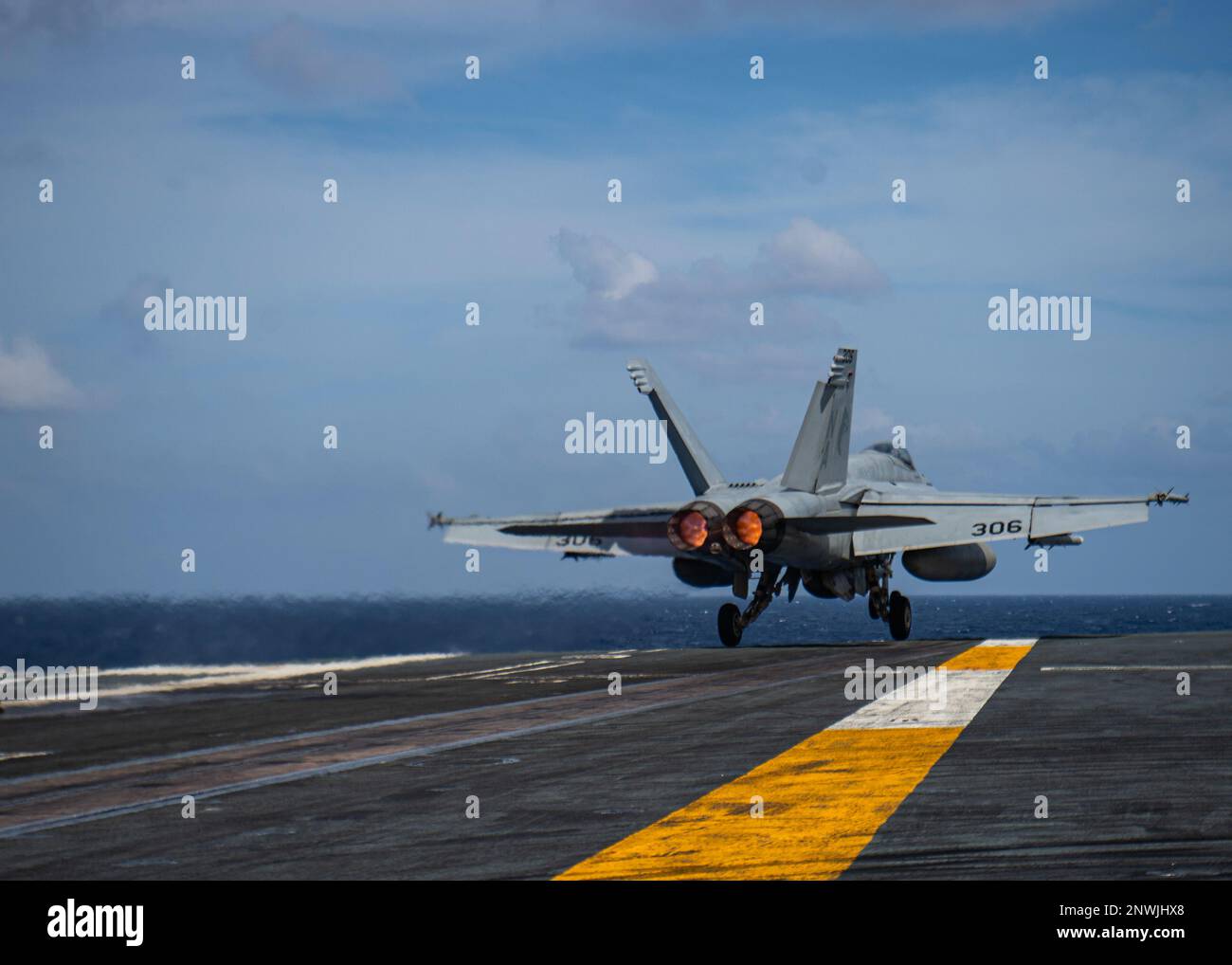 230110-N-MH015-1164 PHILIPPINE SEA (Jan. 10, 2023) An F/A-18E Super Hornet from the “Kestrels ...