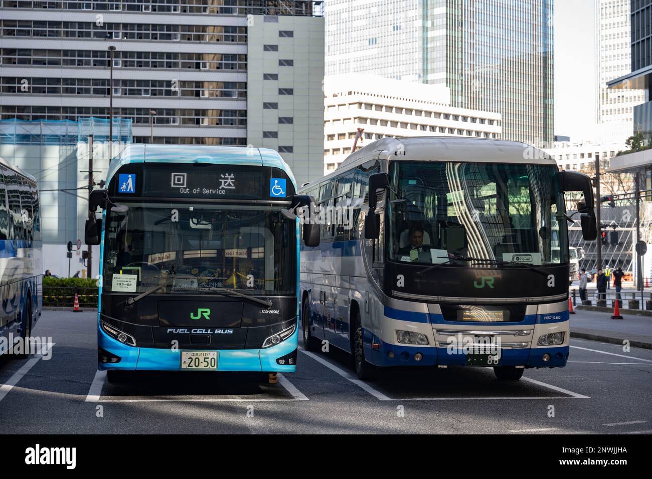 Tokyo, Japan. 28th Feb, 2023. A JR East Kanto Fuel Cell bus at the ...