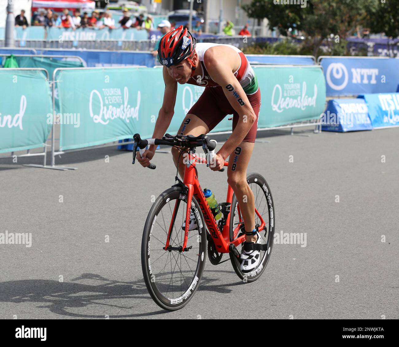 Csongor Lehmann, of Hungary, at the Mixed Team Relay Triathlon World ...