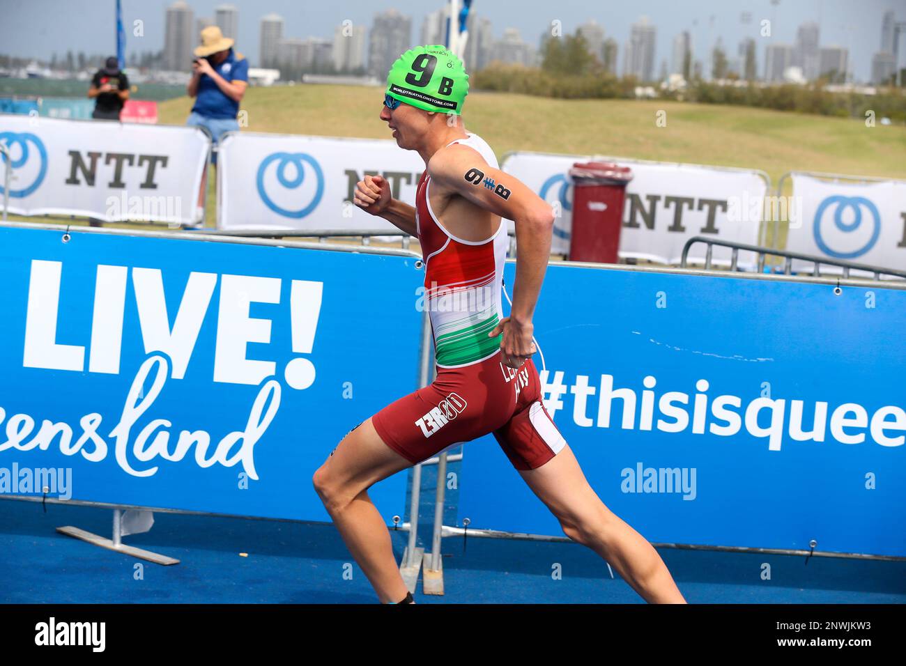 Csongor Lehmann, of Hungary, at the Mixed Team Relay Triathlon World ...