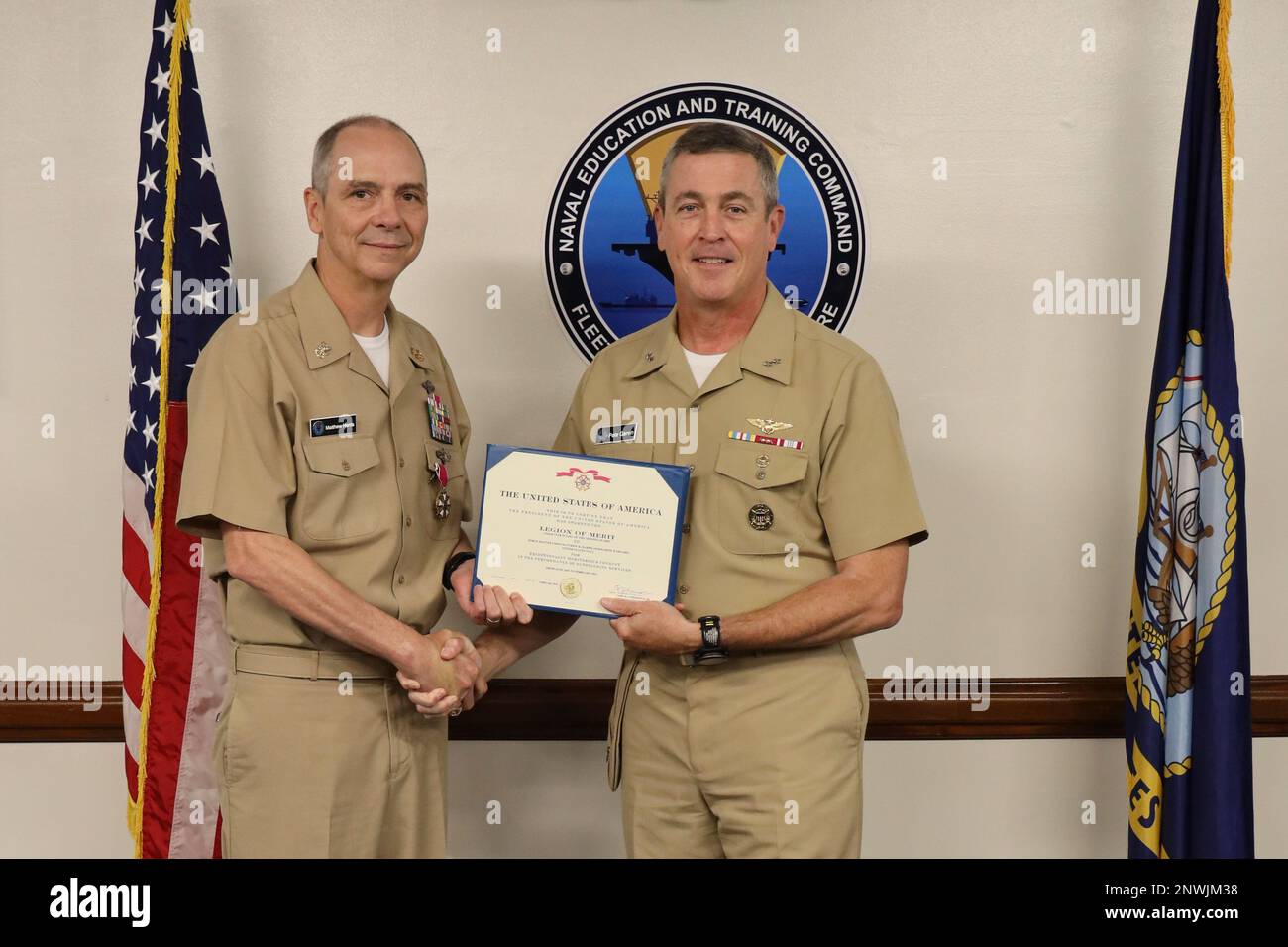 Rear Adm. Pete Garvin, right, commander, Naval Education and Training ...