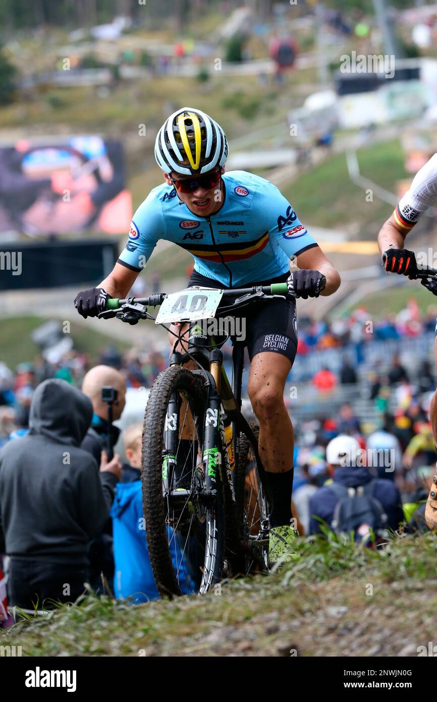 Arne Janssens, of Belgium, at the Junior Men Cross Country Olympic race, at the 2018 UCI ...