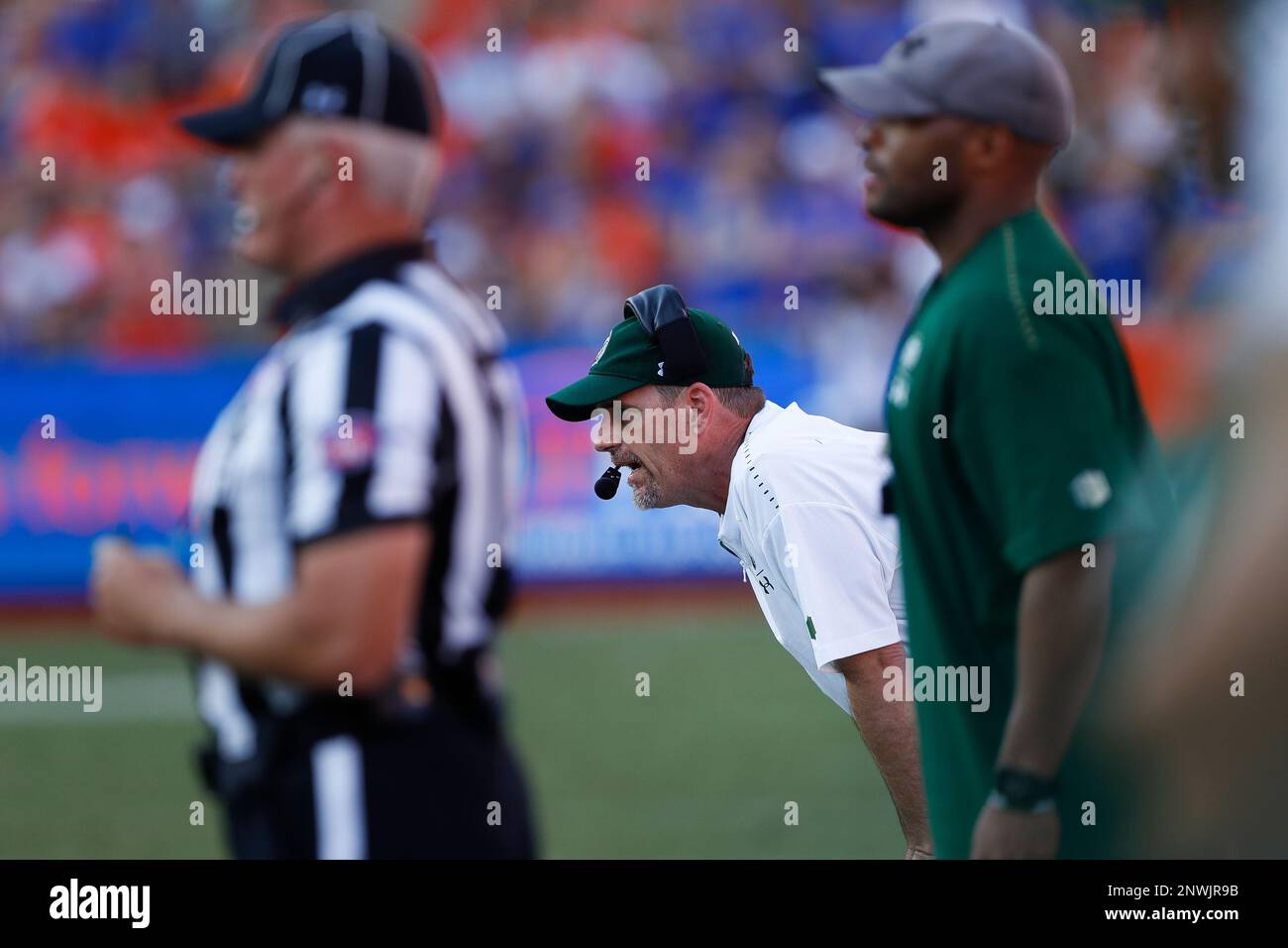 Colorado State University Rams head coach Mike Bobo coaches from the ...