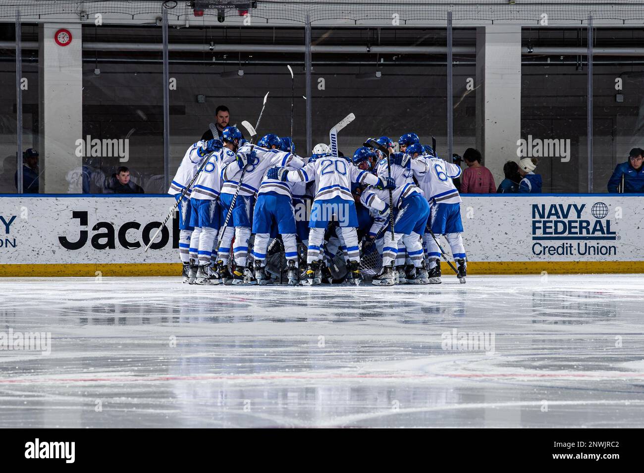 U.S. Air Force Academy -- Air Force players do a pregame huddle over ...