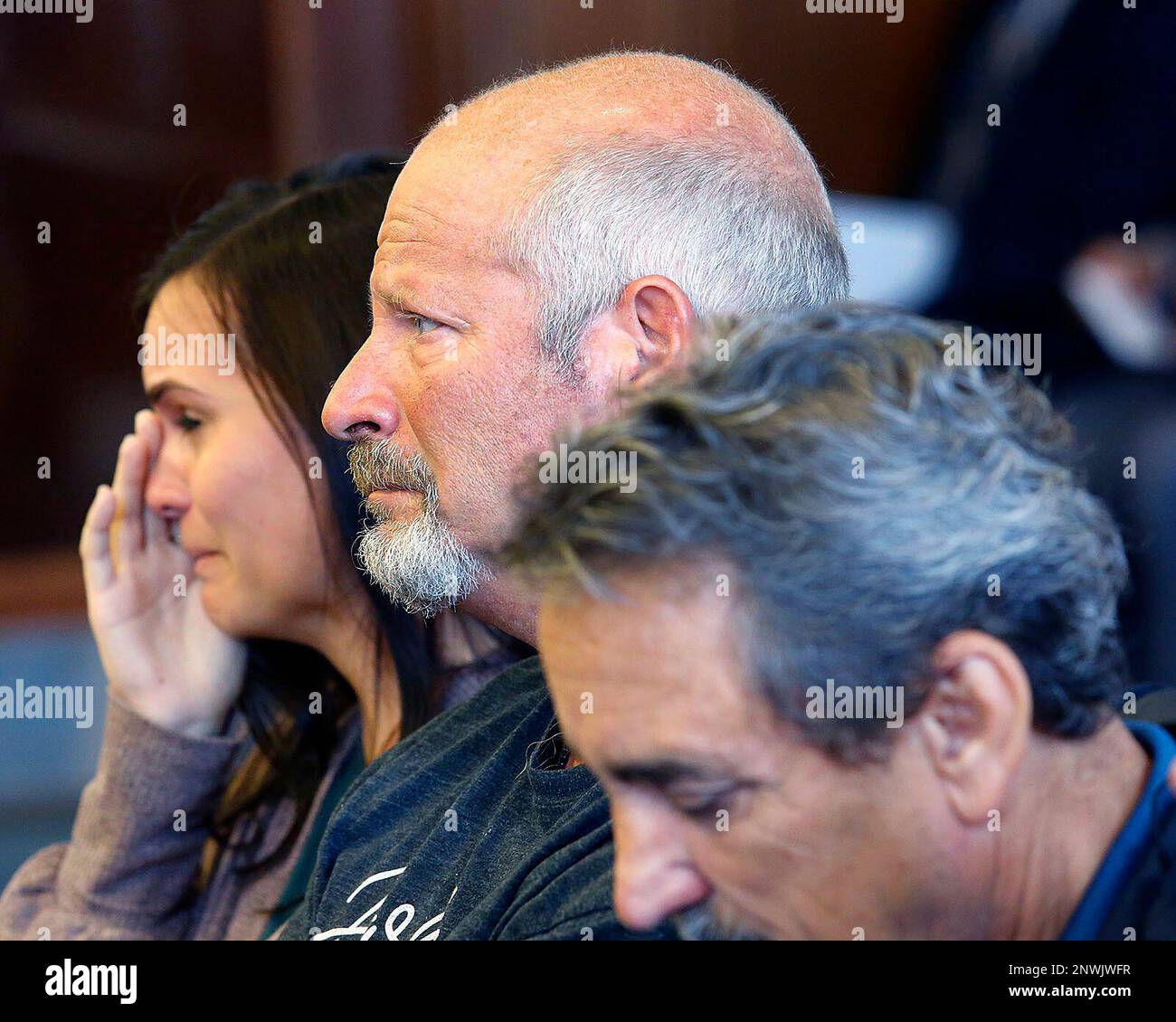 Family members of victim Shana Warner, from left, daughter Victoria ...