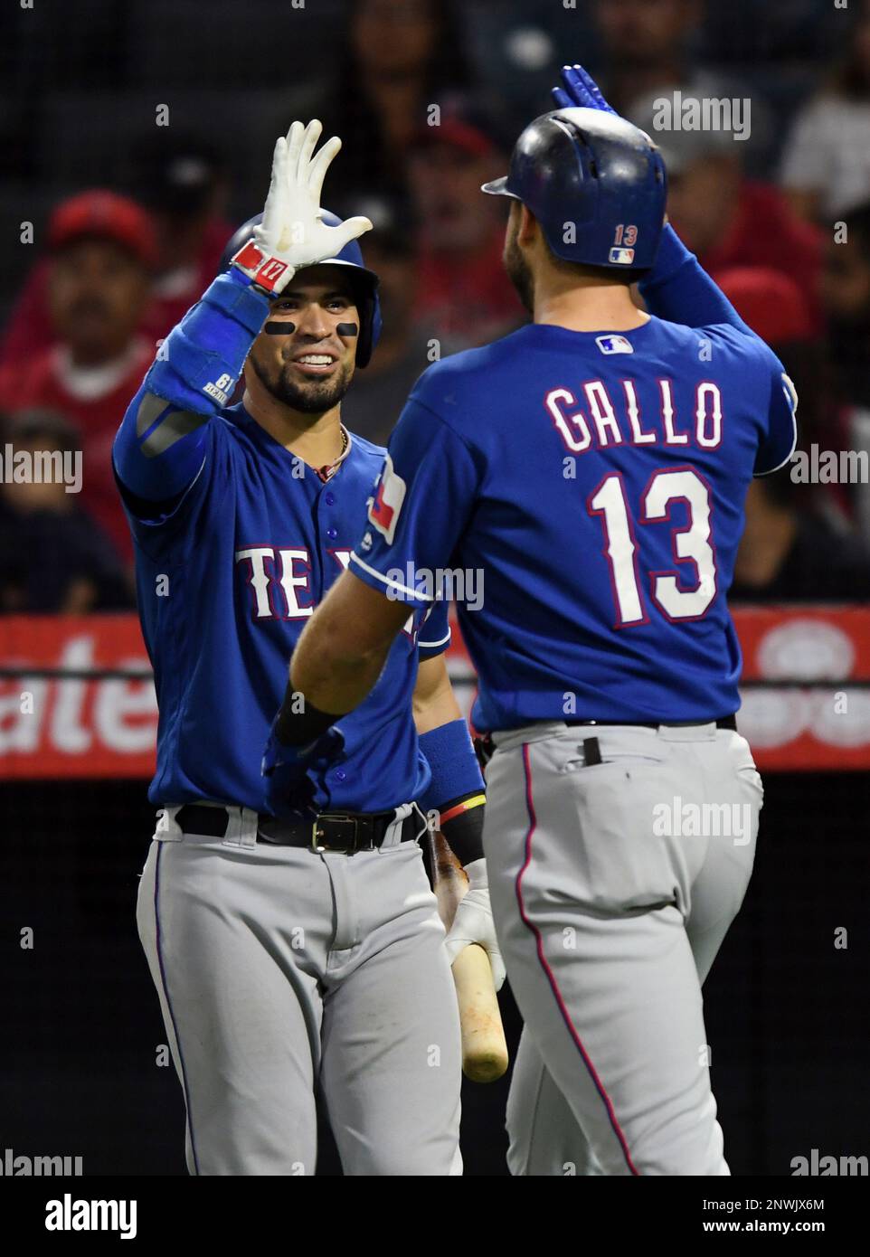 ANAHEIM, CA - SEPTEMBER 25: Texas Rangers left fielder Joey Gallo (13 ...