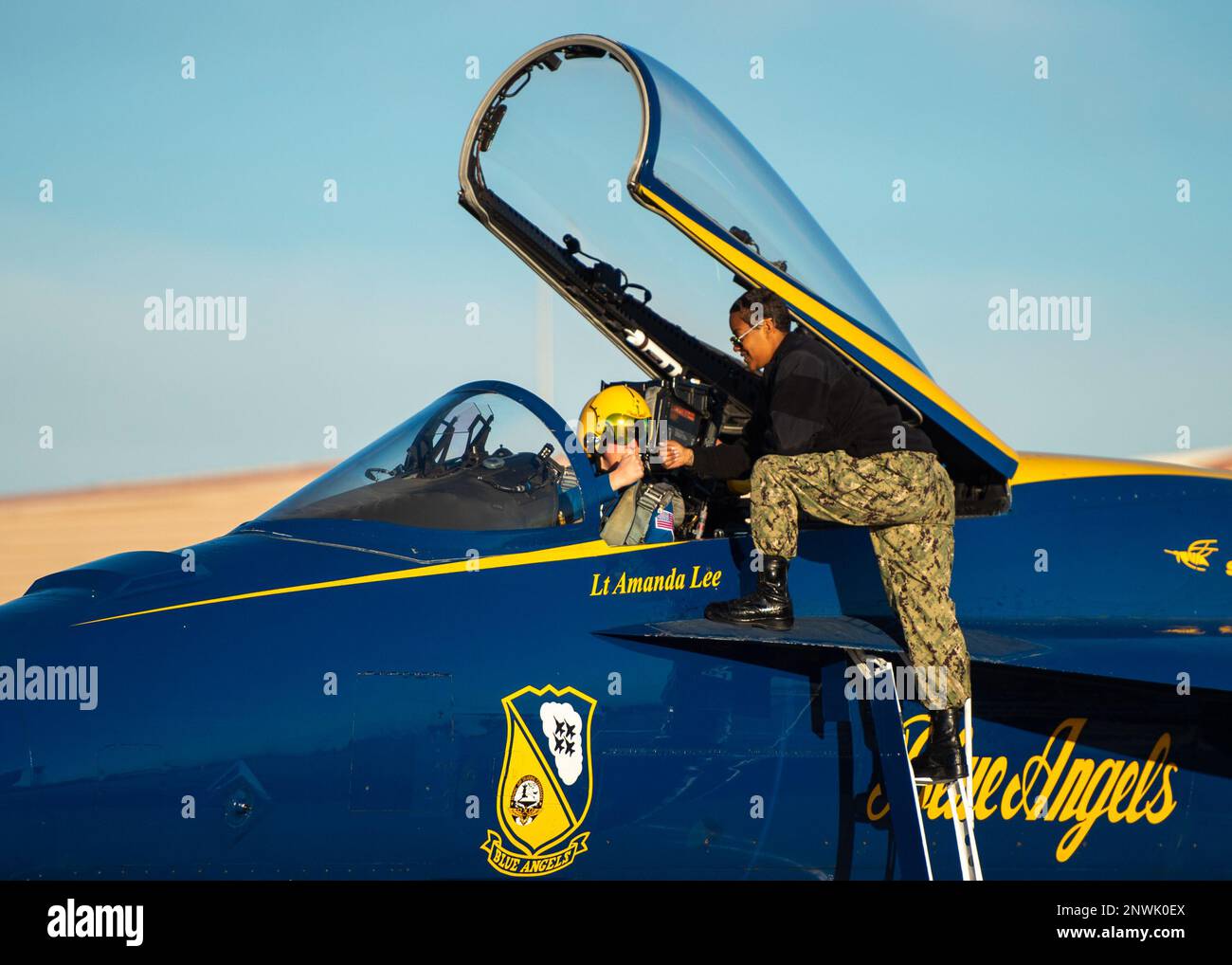 Left wing pilot, Lt. Amanda Lee, assigned to the Navy Flight ...